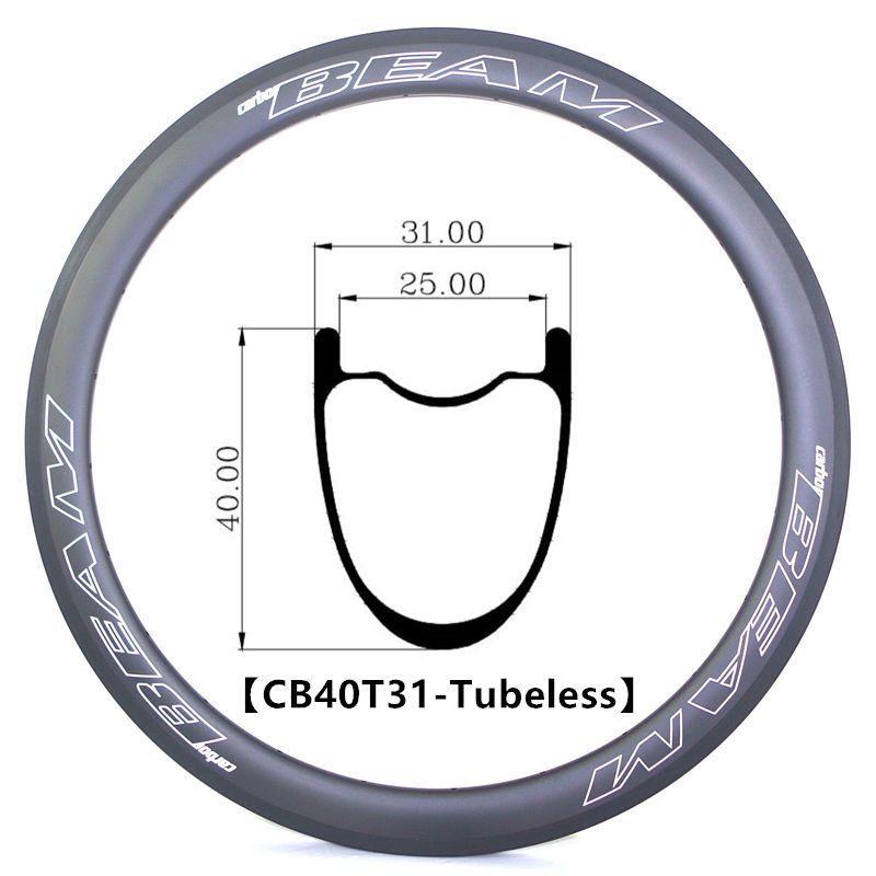 [CB40T31-700C] NEW CX Gravel Bike 40mm Depth 700C Carbon Fiber Road Rim ...