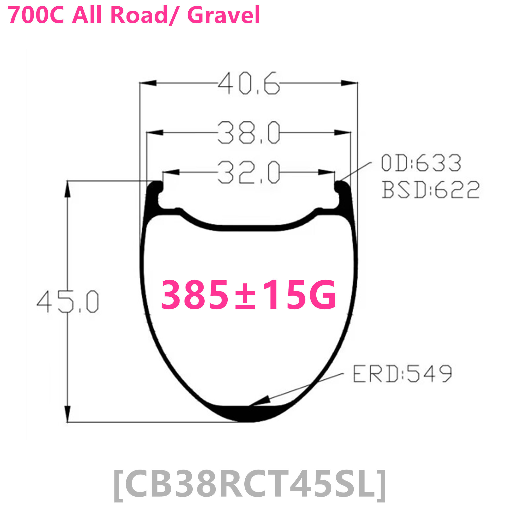 [CB38RCT45U] Only 385g NEW Gravel Bike 45mm Depth 700C Carbon Fiber ...